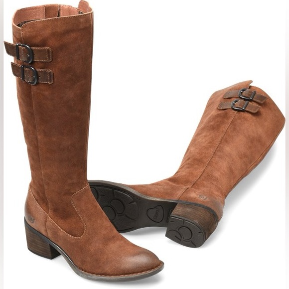 Born | Shoes | New Born Basil Brown Leather Suede Riding Boot Size 85 ...